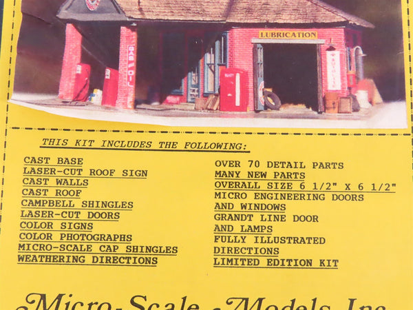 HO Scale Micro-Scale Models LE Craftsmen Kit #034 The Corner Gas & Oil - Model Train Market