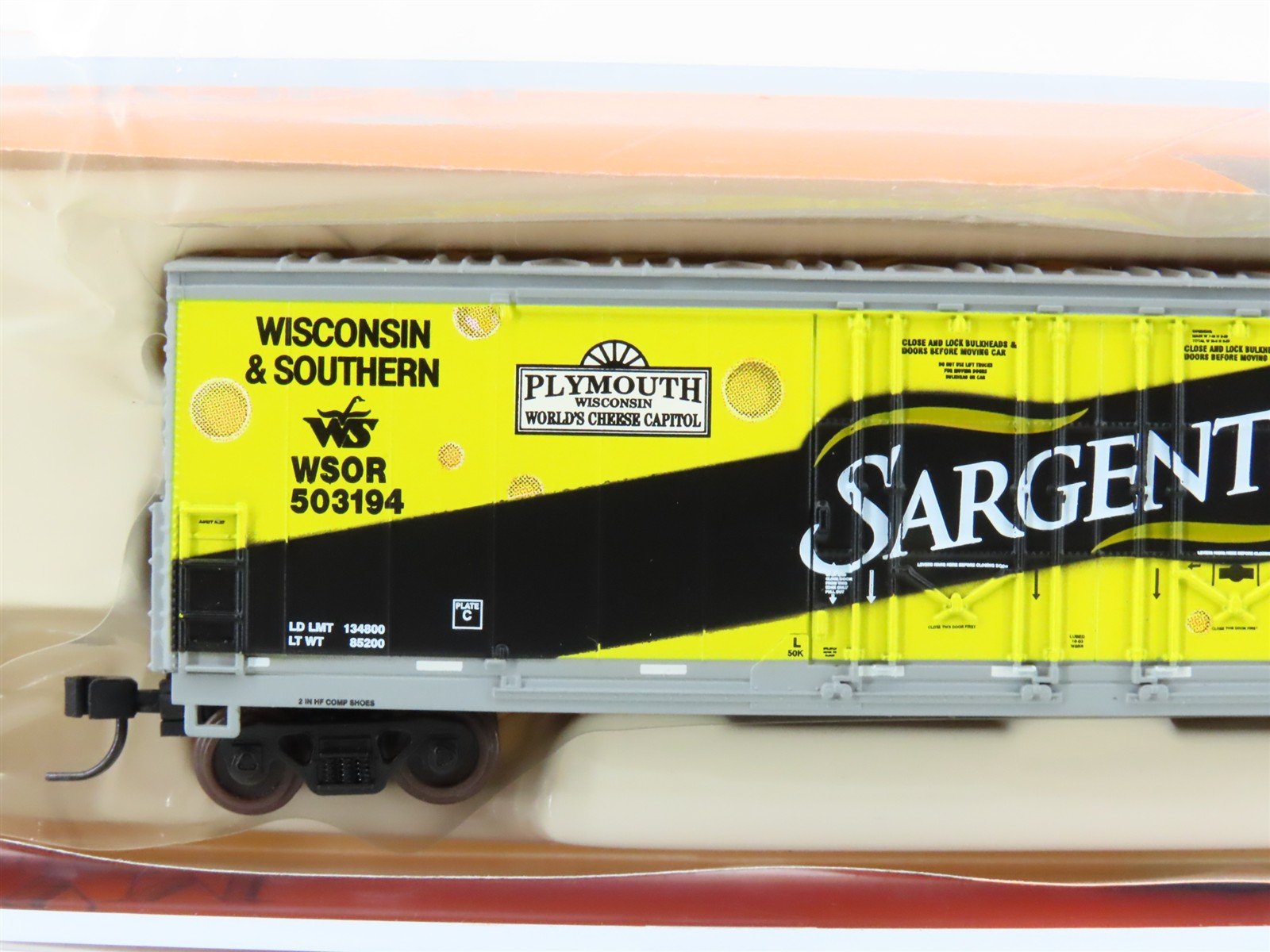 N Scale Fox Valley Models FVM 8910 WSOR Sargento Cheese Box Car #50319 ...