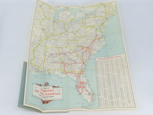 Vintage SAL Seaboard Air Line Railroad Freight Traffic Dept. Fold-Out ...