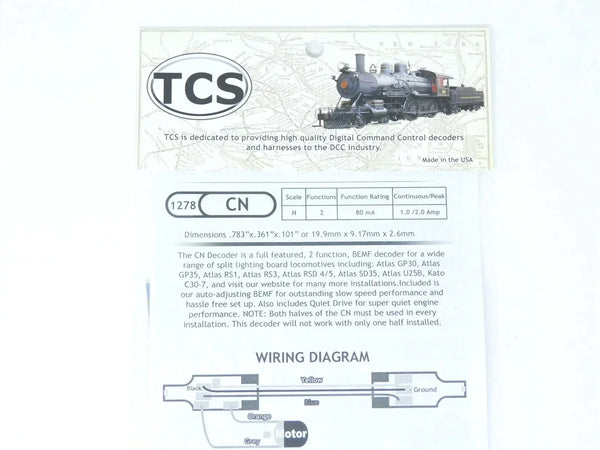 TCS 1278 CN 2-Function N Scale DCC Drop-in Decoder: Atlas, Kato & Inte ...