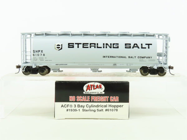 HO Atlas #1939-1 SHPX Sterling Salt 3-Bay Cylindrical Covered Hopper # - Model Train Market