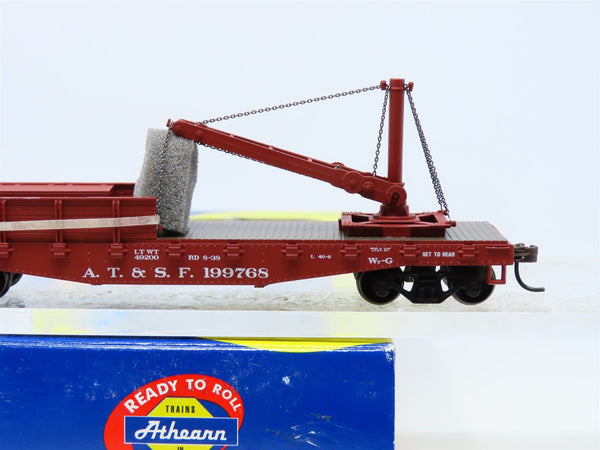 HO Scale Athearn #92221 ATSF Atchison Topeka & Santa Fe Derrick Car #1 ...